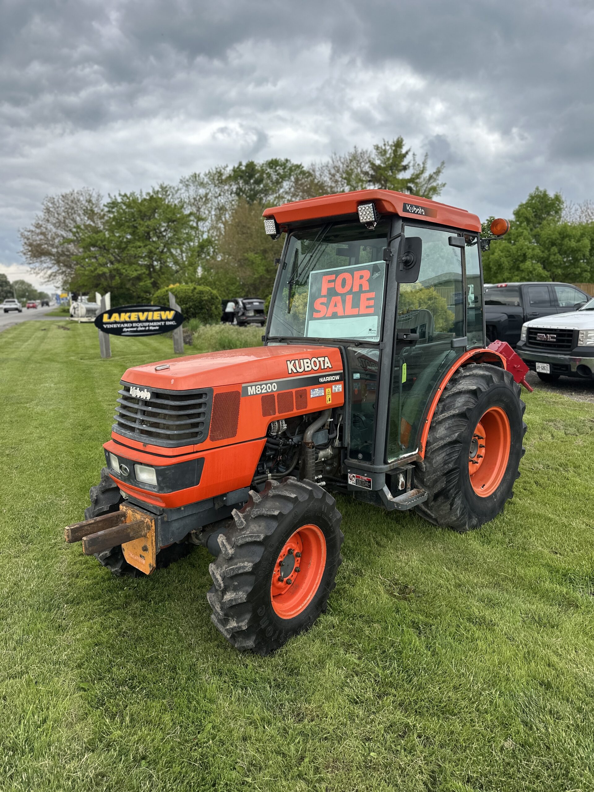 Used Kubota M8200 Narrow Vineyard Tractor - Lakeview Vineyard Equipment